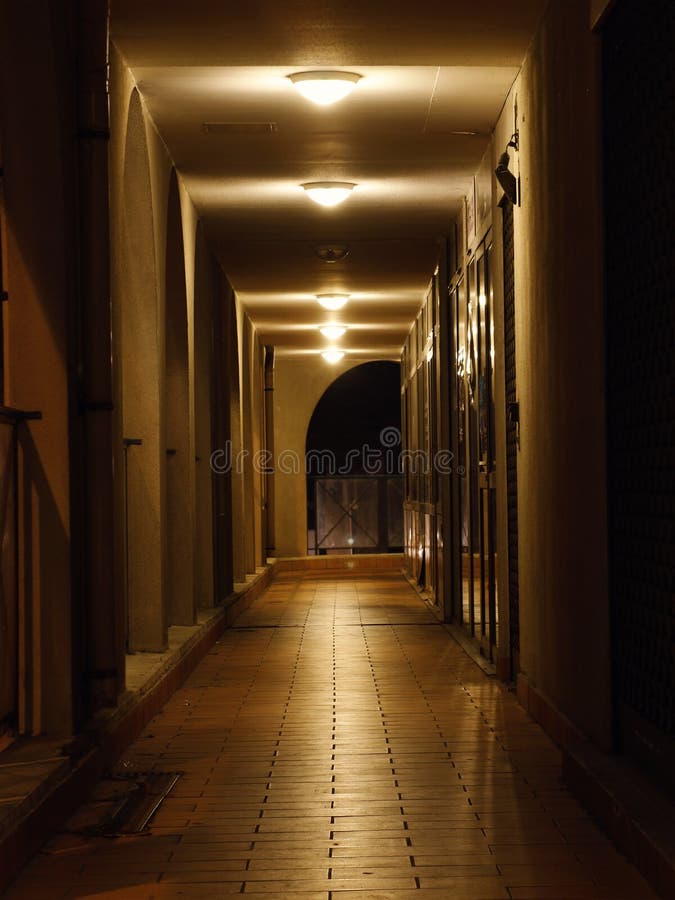 Corridor at night stock photo. Image of spiritual, infinity - 71819950