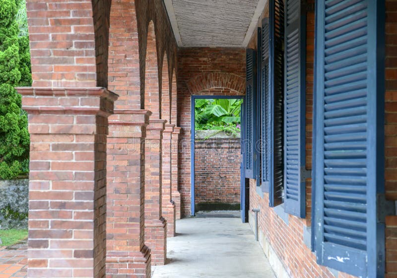 Corridor Old Architecture Outdoor Building Stock Photo - Image of hall ...