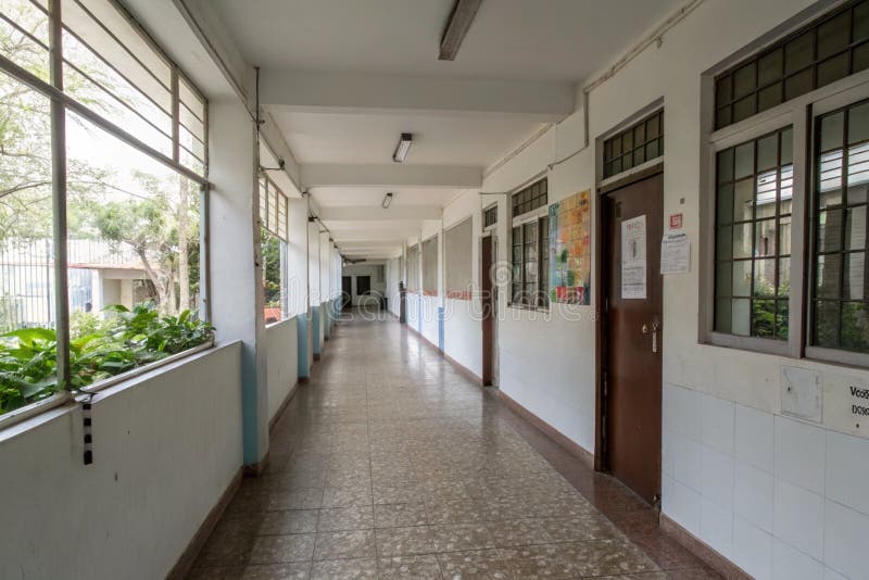 Corridor Outside the Classroom Stock Illustration - Illustration of ...
