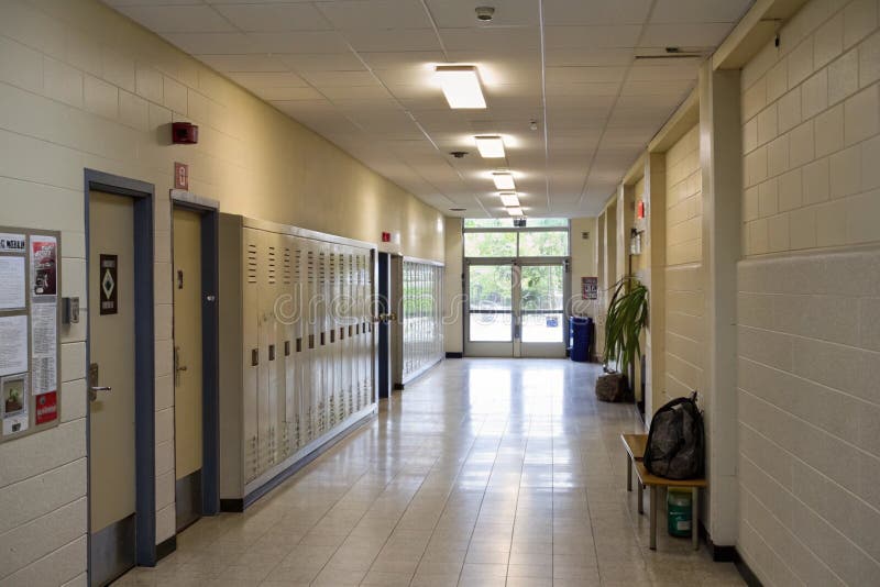 Corridor Outside the Classroom Stock Illustration - Illustration of ...