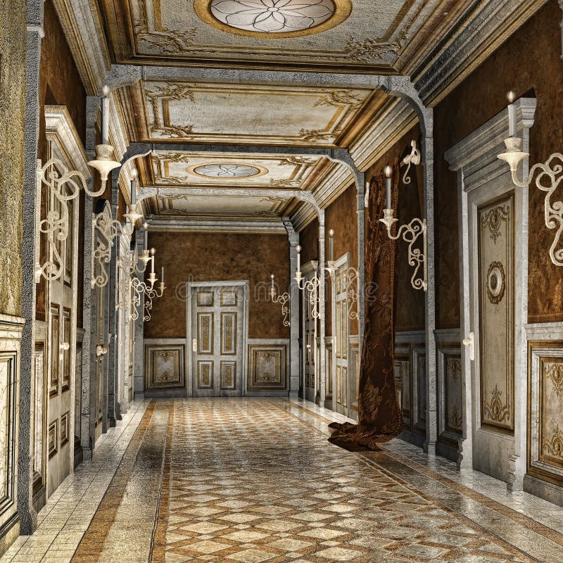 Corridor In A Castle Dungeon Stock Illustration - Illustration of ...