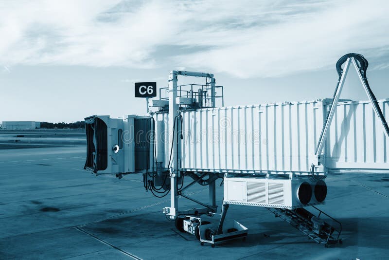 Corridor for Passage To Boarding in Plane Stock Image - Image of ...