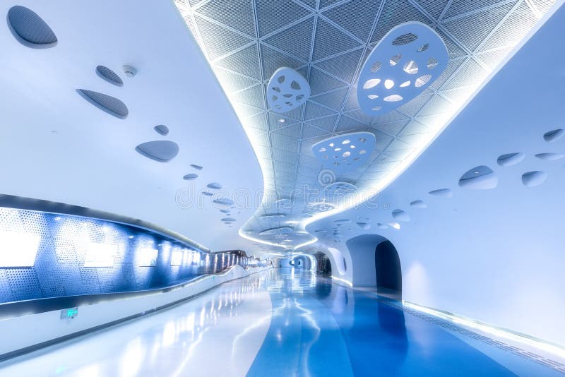 Corridor Passageway in Modern City Building Stock Photo - Image of ...