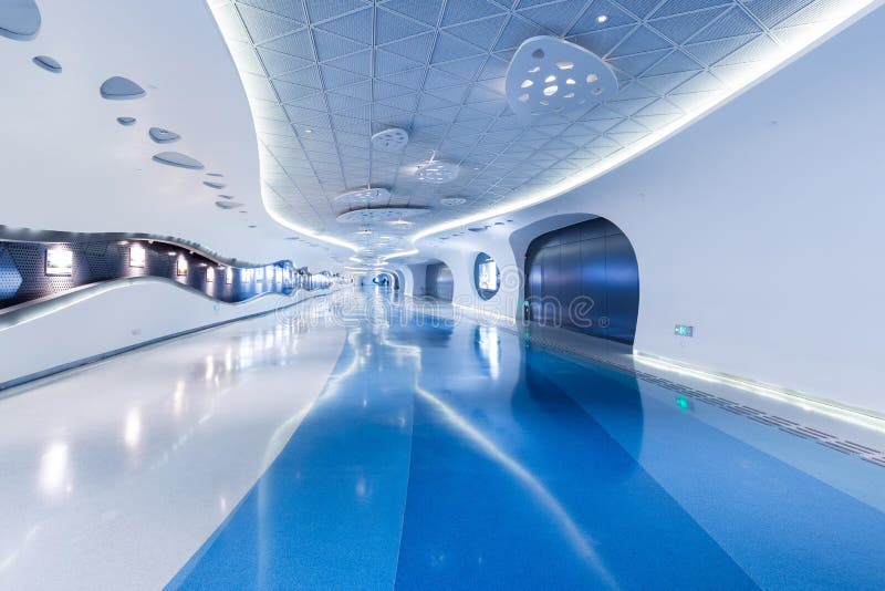 Corridor Passageway in Modern City Building Stock Photo - Image of ...