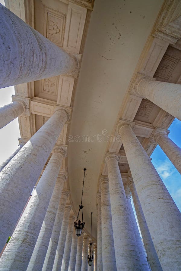 Corridor with Pillars in Architectonic View Point, on Vatican Ci Stock ...