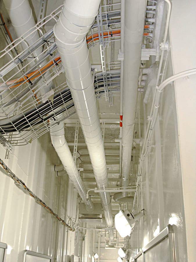 Corridor with pipes stock photo. Image of passages, blockhouse - 2939134