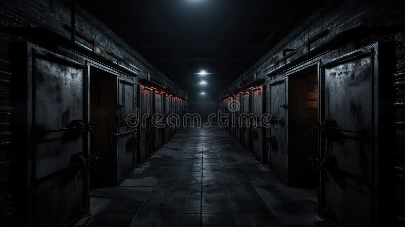 Corridor prison black stock illustration. Illustration of corridor ...