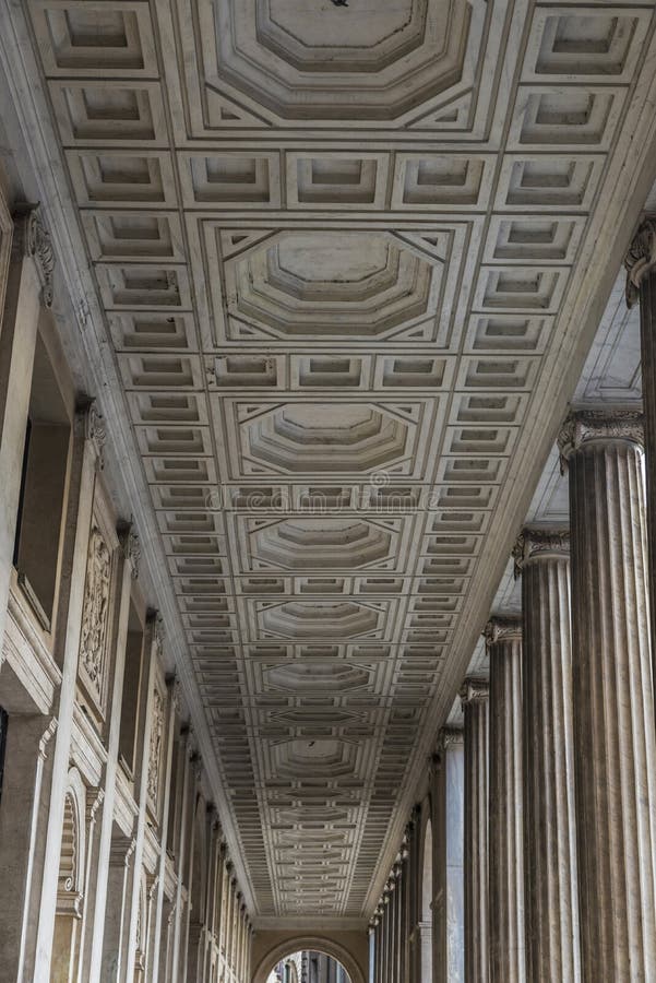 Corridor of Roman Columns in Rome, Italy Stock Image - Image of stone ...