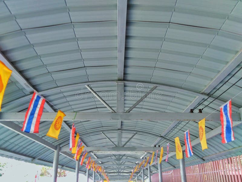 Corridor Roof Decorated with Many Flags Stock Photo - Image of flags ...