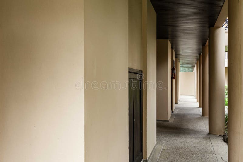 Corridor between the Rooms at the Luxury Resort Stock Image - Image of ...