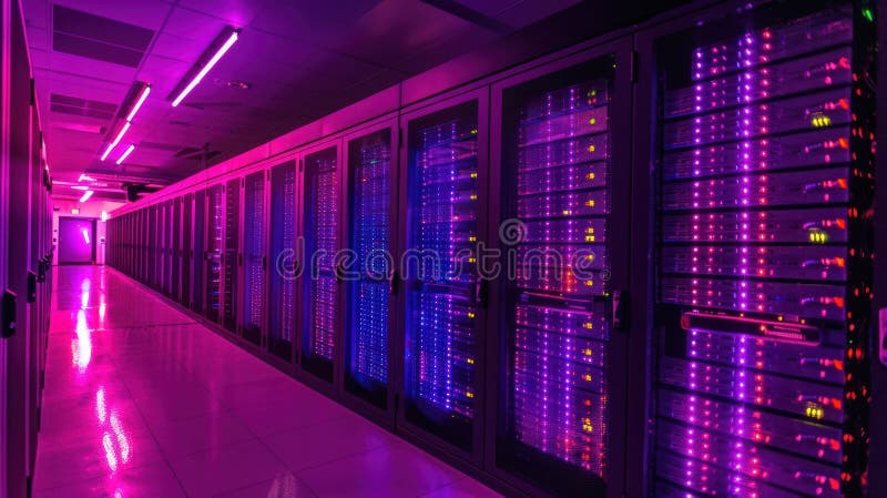 A Corridor between Rows of High-capacity Servers in a Data Center ...