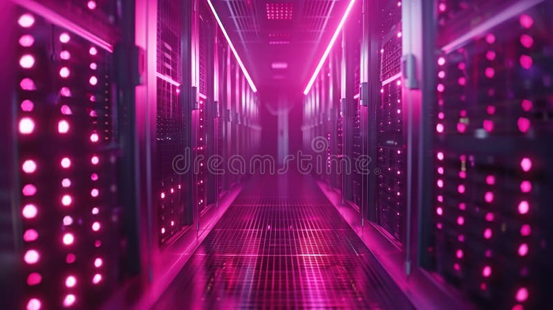 A Corridor between Rows of High-capacity Servers in a Data Center ...