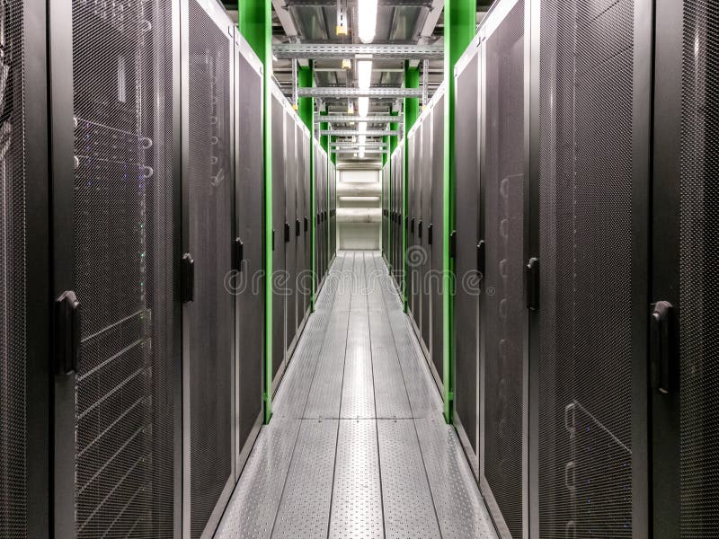A Corridor in Server Room Data Center Stock Photo - Image of inside ...