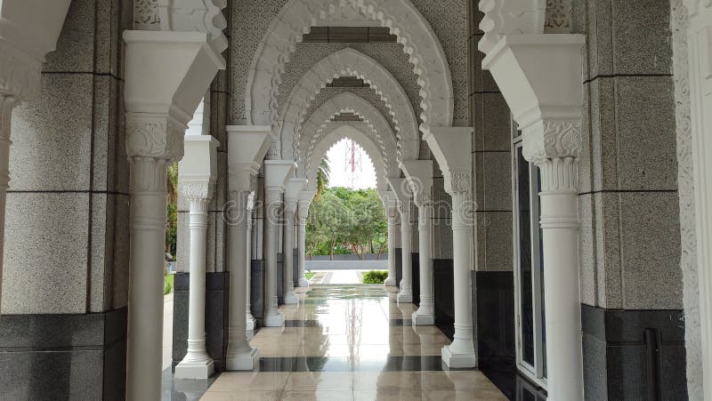 Corridor with Spiral Pillars Stock Photo - Image of architecture ...