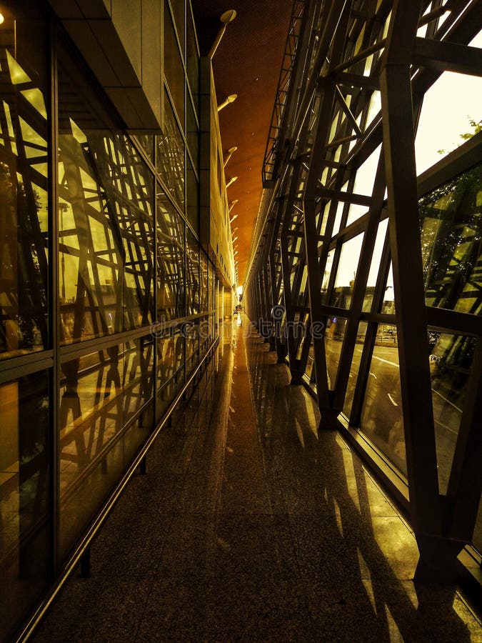 Corridor stock image. Image of sunset, path, architecture - 98860063