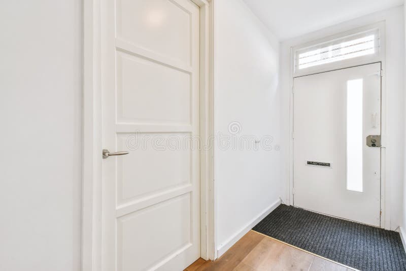 Corridor with Thr Front Door Stock Image - Image of real, outdoor ...