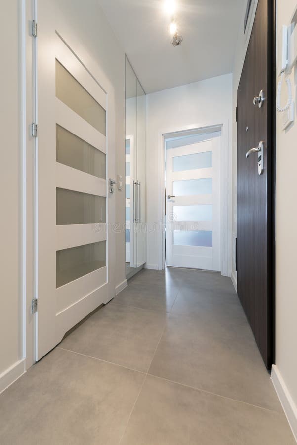 Corridor with tiles floor stock image. Image of floor - 96347005