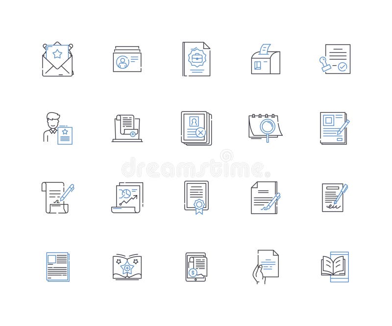 Corroboration Line Icons Collection Verification Confirmation Collaboration Authentication