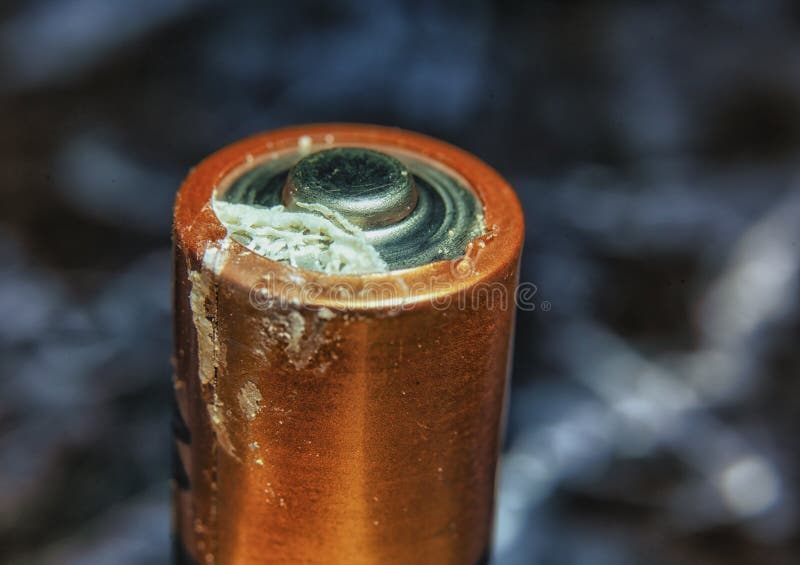 Corroded Battery Isolated on White Background Stock Photo - Image of ...