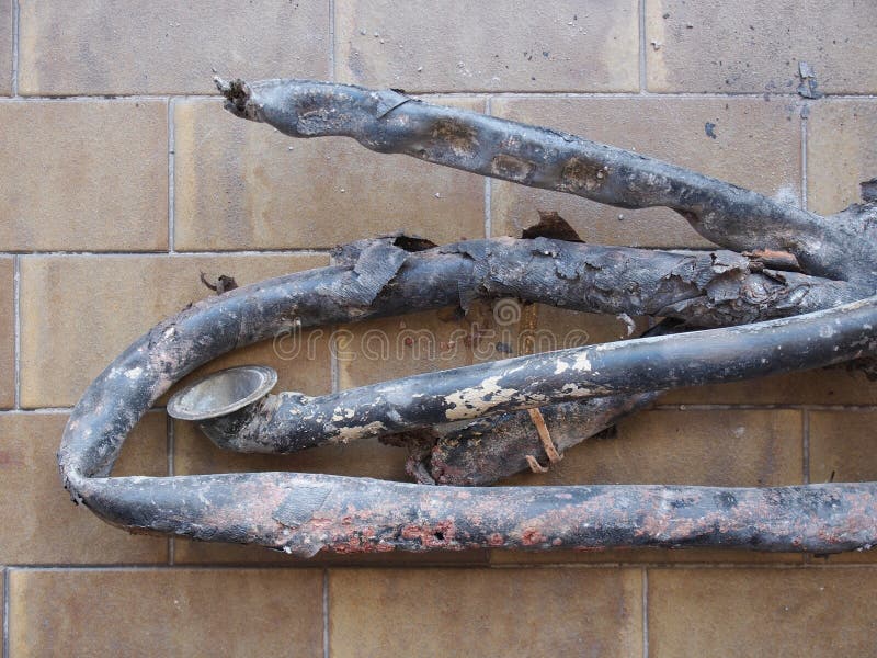 Corroded lead pipe stock image. Image of leaking, bathroom - 314553321