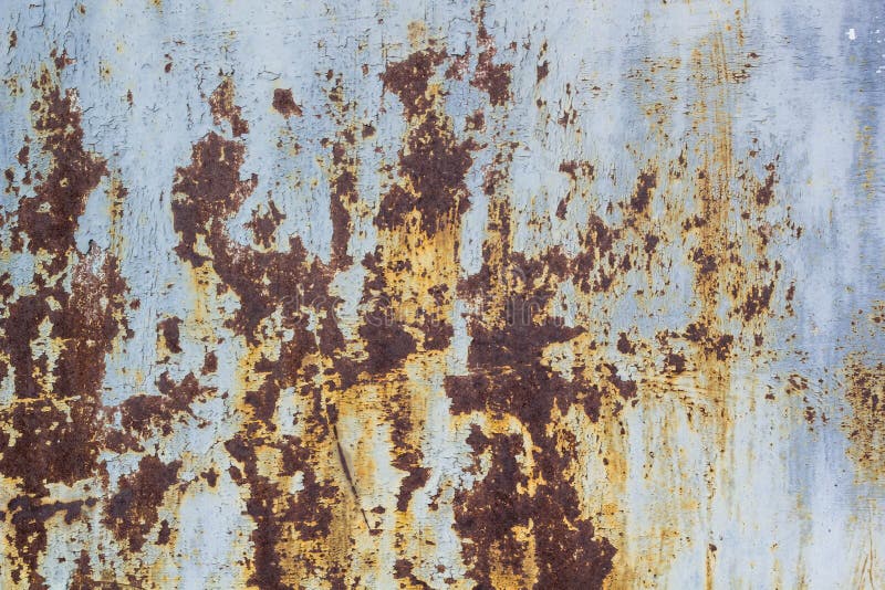 Rusted Painted Metal Wall Corrosion with Streaks of Rust Stock Photo ...