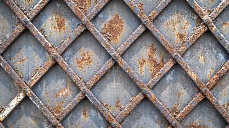 Corroded Metal Grid Texture with Rusted Diamond Pattern and Lattice ...