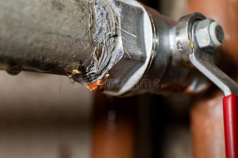Corroded Metal Pipe with Rust and Valve Close-up Stock Image - Image of ...