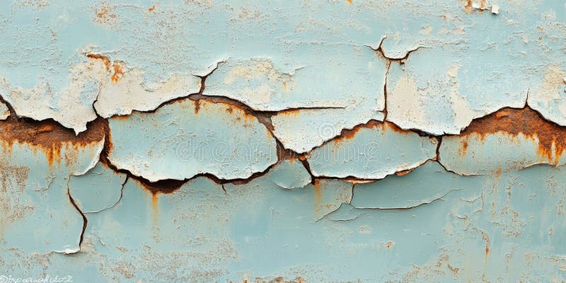 Corroded Metal Surface with Deep Brown Rust and Peeling Pale Blue Paint ...