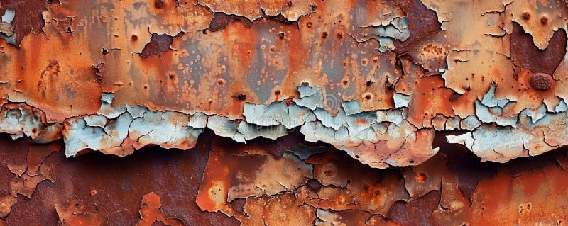 A Corroded Metal Surface with Deep Rust and Flaking Paint, Creating a ...