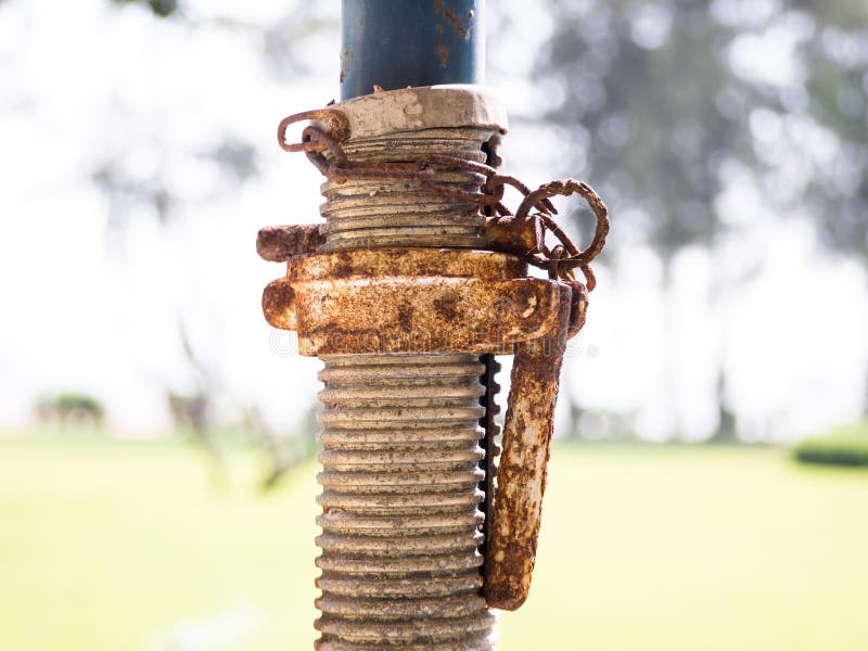 Corroded Old Connector Spiral, Rusted Tool Isolated on White Background ...
