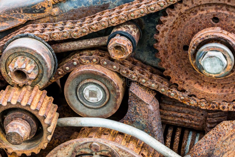 Corroded Old Gear Wheels of Broken Industrial Machine Stock Photo ...