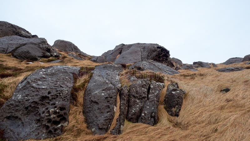 Corroded Rocks on Hill West Norway. Stock Image - Image of looking ...