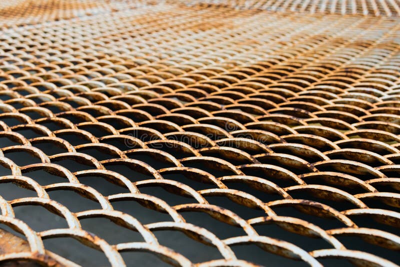 Corroded Steel Grating Floor Stock Image - Image of framework, grating ...