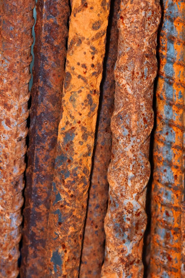 Corroded Steel Rods Used in Construction, Close Up View Stock Image ...