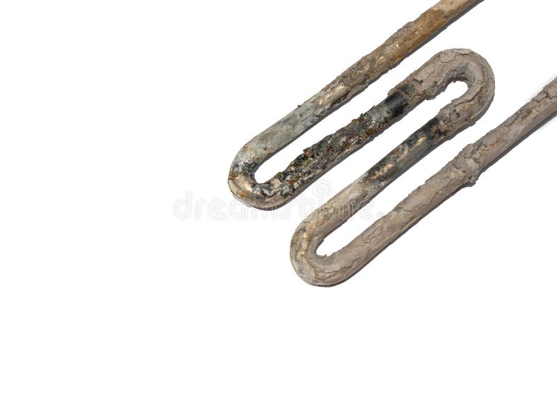 Corroded Water Heater Element with Lime Scale Deposits Isolated on ...