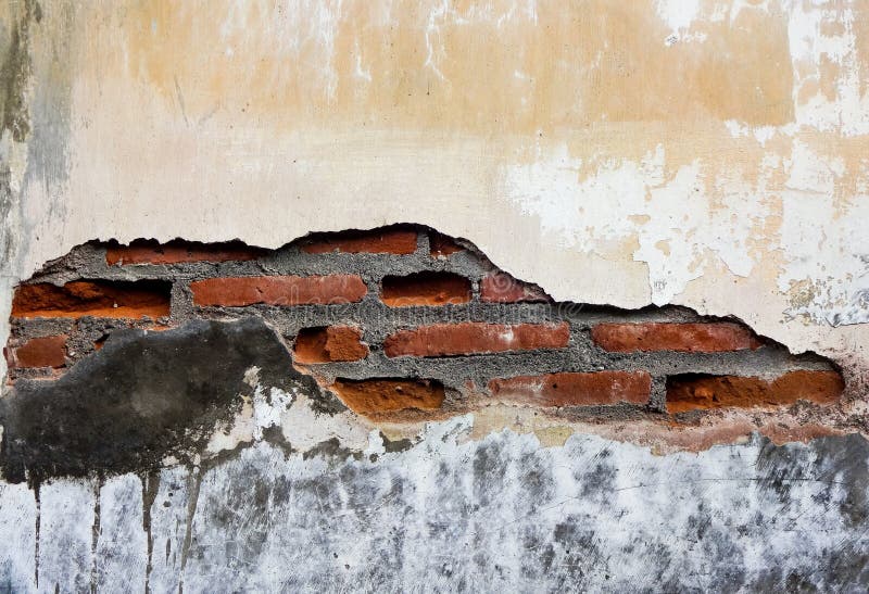 Corrosion of a Cracked Wall Stock Photo - Image of sketch, soil: 201759626