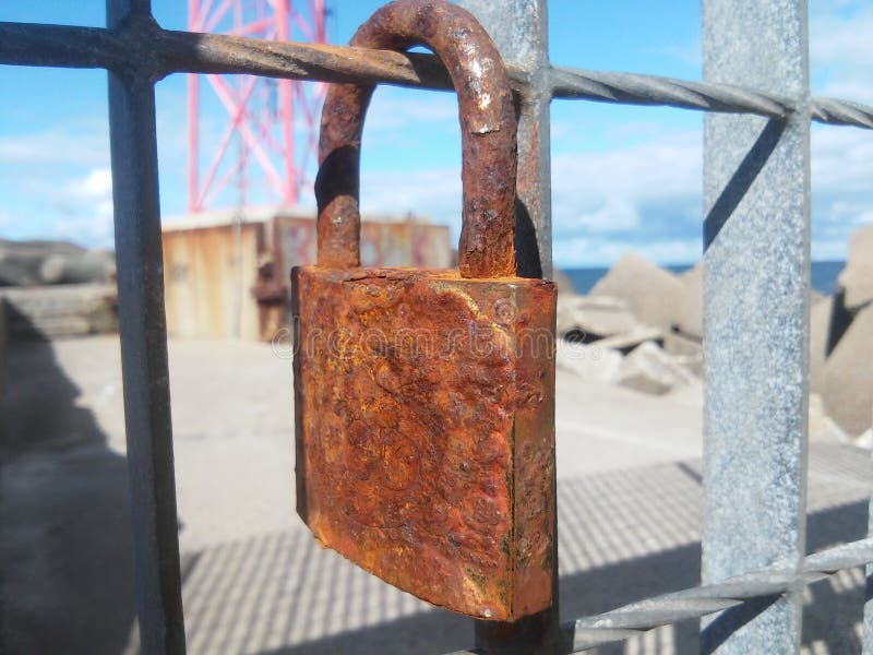 The corrosion of lock stock photo. Image of blue, nature - 85471934