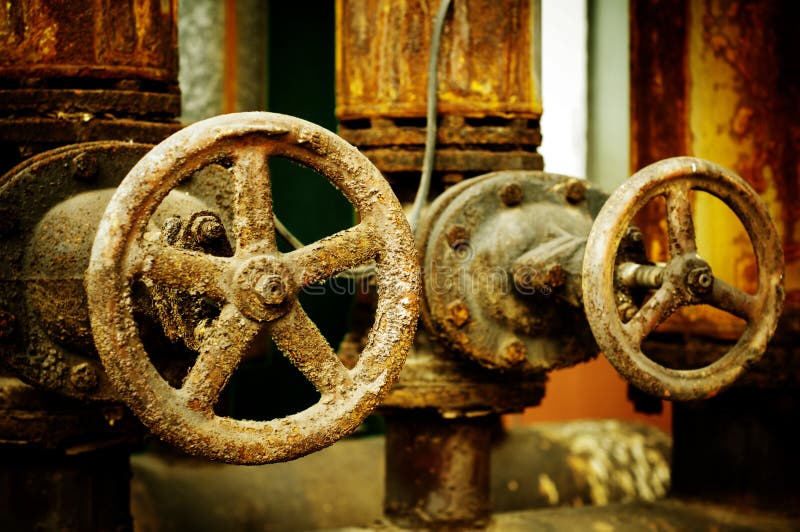 Corrosion of the Metal Valve Stock Image - Image of grunge, interior ...