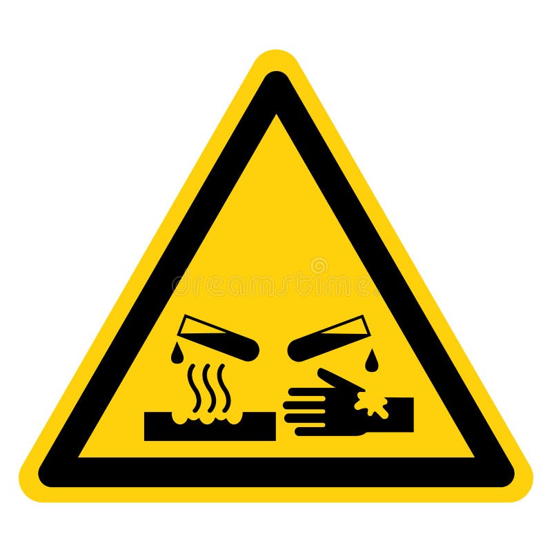 Caution Corrosive Substance Symbol ,Vector Illustration, Isolate on White Background Label ...
