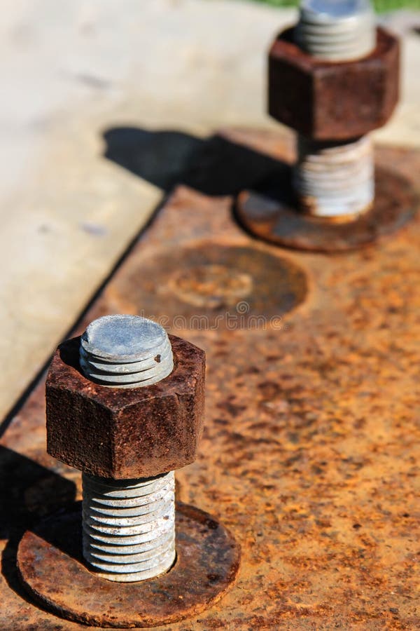 Corrosive Rusted Bolt with Nut Stock Photo - Image of construction ...