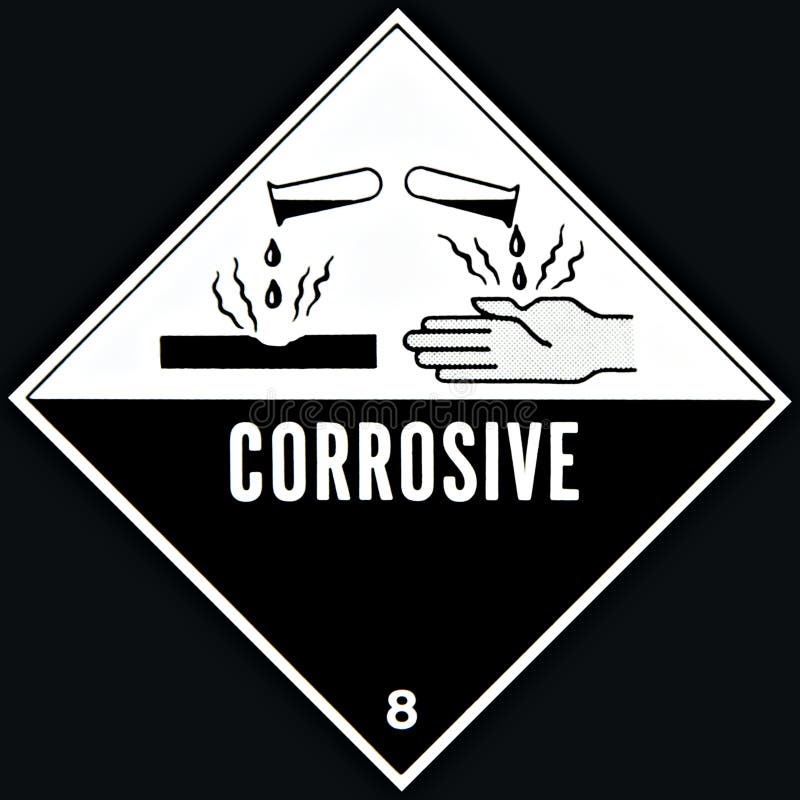 Corrosive Warning Label stock illustration. Illustration of danger ...