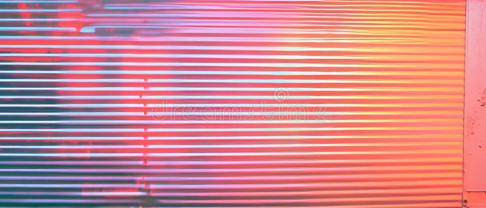 Corrugated Aluminum Texture Illuminated by Vibrant Chasing Neon Lights ...