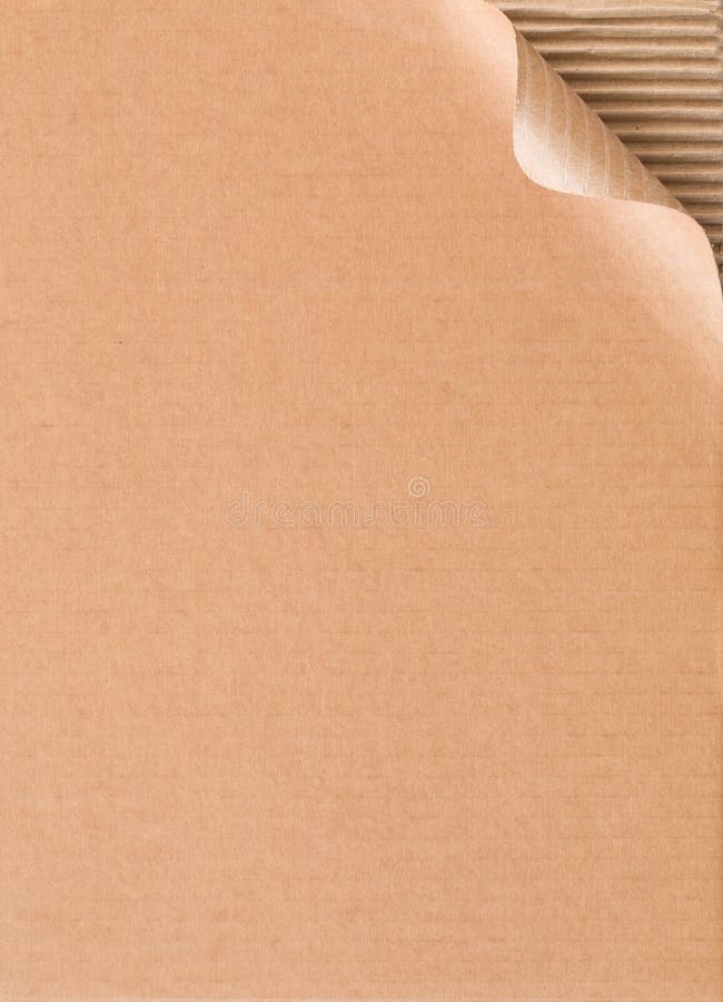 Corrugated Cardboard with Curled Corner Stock Photo - Image of ...