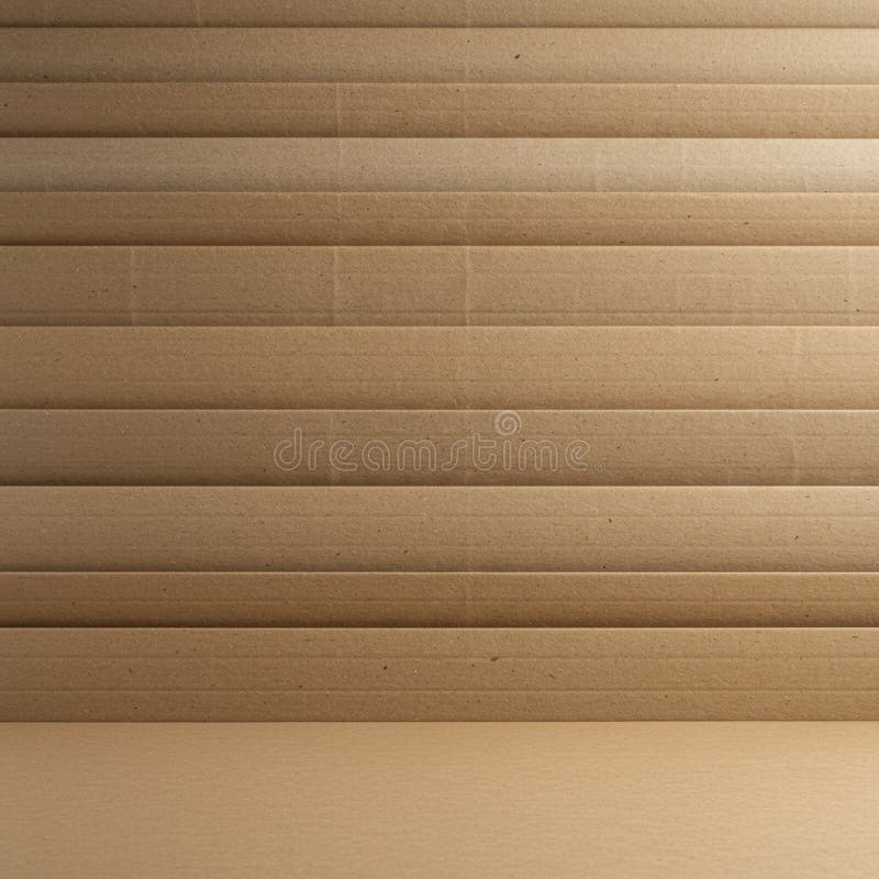 Corrugated Cardboard Forms Horizontal Ridges Across the Surface, with a ...