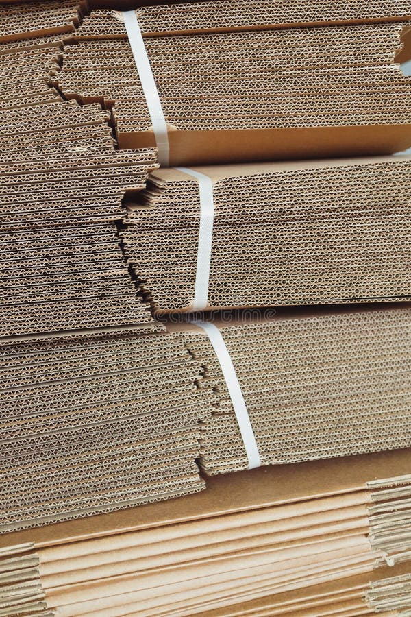 Corrugated Cardboard for Packing, Pile of Corrugated Cardboard Sheets ...