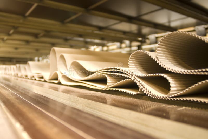 Corrugated Cardboard Production Stock Photo - Image of production ...