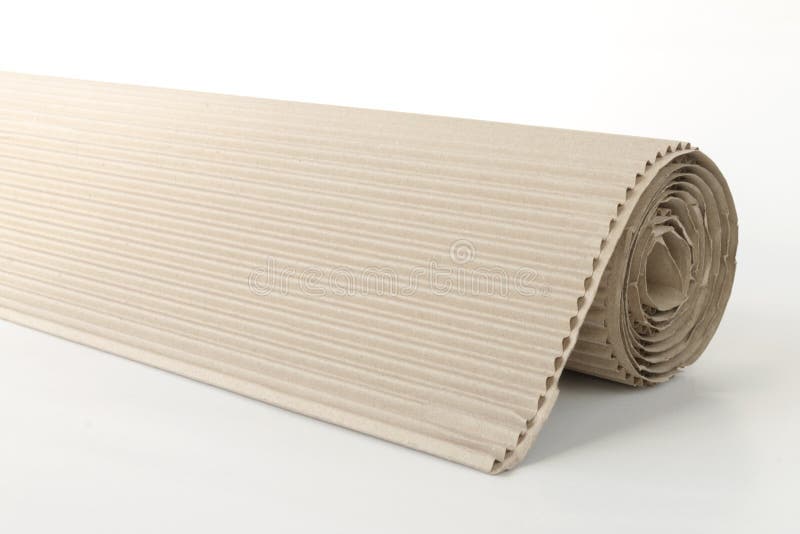 Roll of Corrugated Cardboard Isolated on White Background for ...