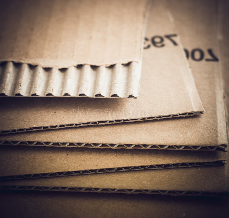 Corrugated Cardboard Sheets Close Up View Stock Image - Image of ...