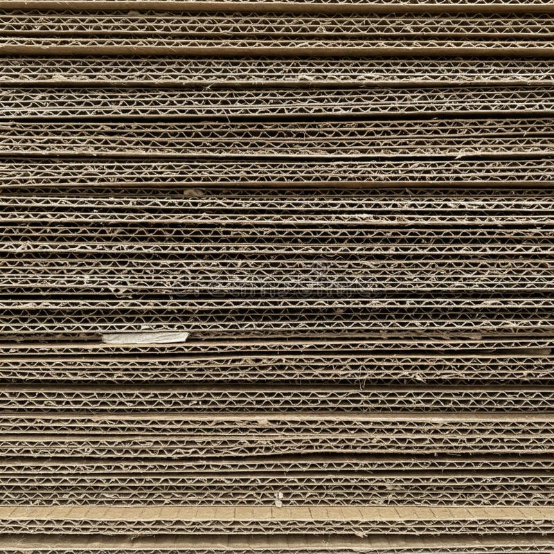 Corrugated Cardboard Sheets Stacked Horizontally. the Material Consists ...