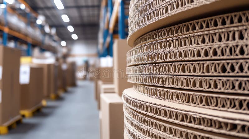 Corrugated Cardboard Stack in Warehouse Setting Indoors Stock ...